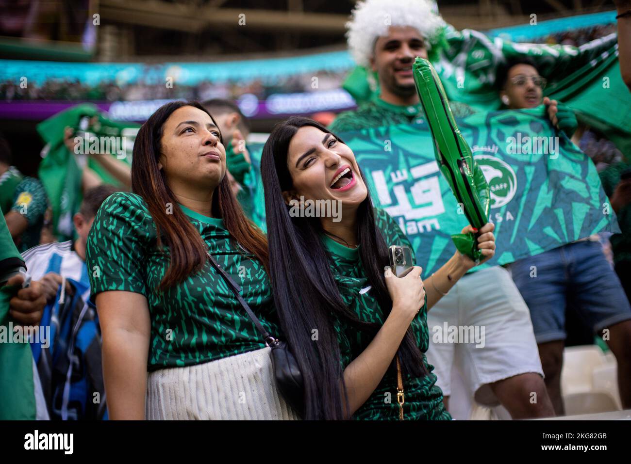 Lusail, Catar. 22nd novembre 2022. Les fans d'Arabie Saoudite pendant ...