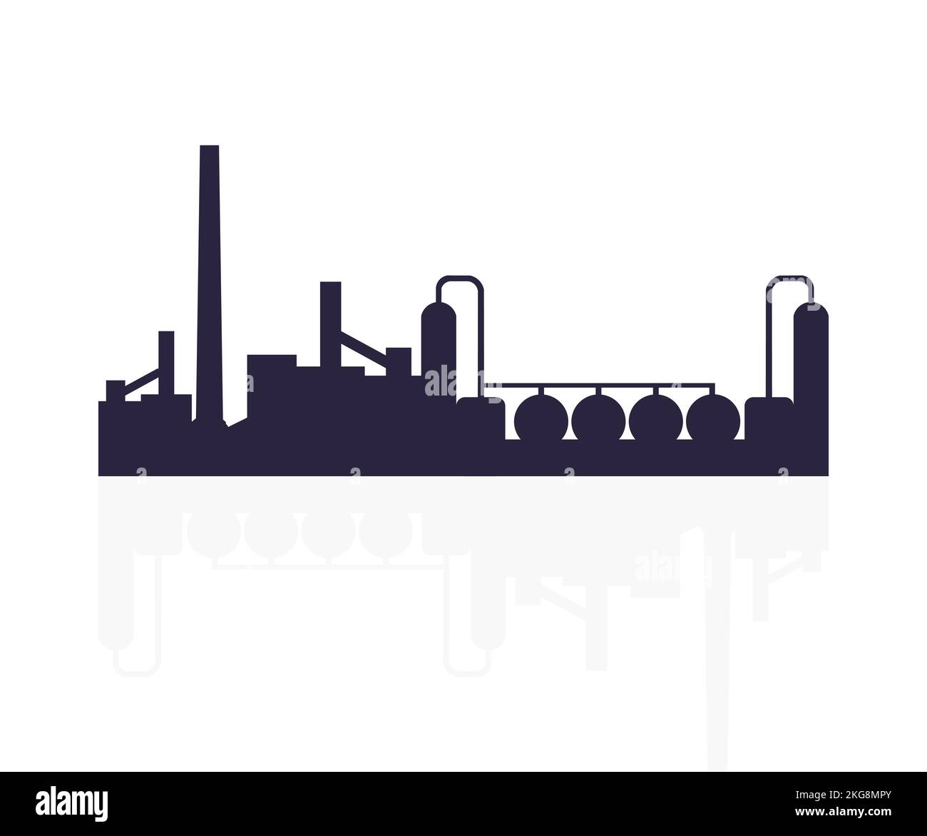 Usine chimique, l'industrie pétrochimique silhouette logo design. L ...