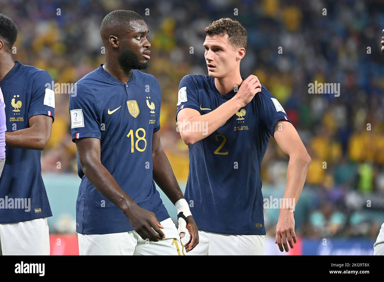 Doha, Qatar, 22/11/2022, v. re:Benjamin PAVARD (FRA), UPAMECANO Dayot ...
