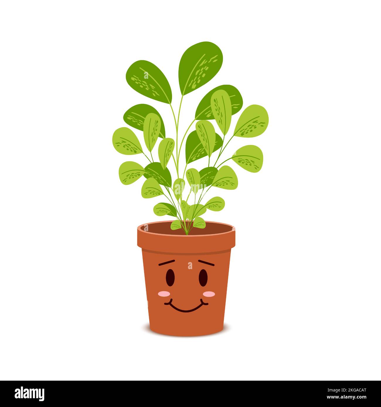 Adorable personnage de plante en pot. Joyeux fleur maison fleur isolée ...