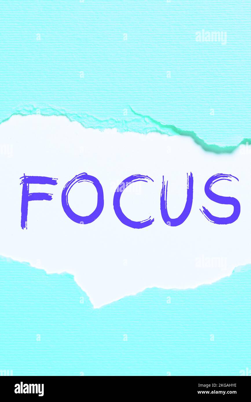 Légende de texte présentant Focus. Etat conceptuel de la photo qualité ...