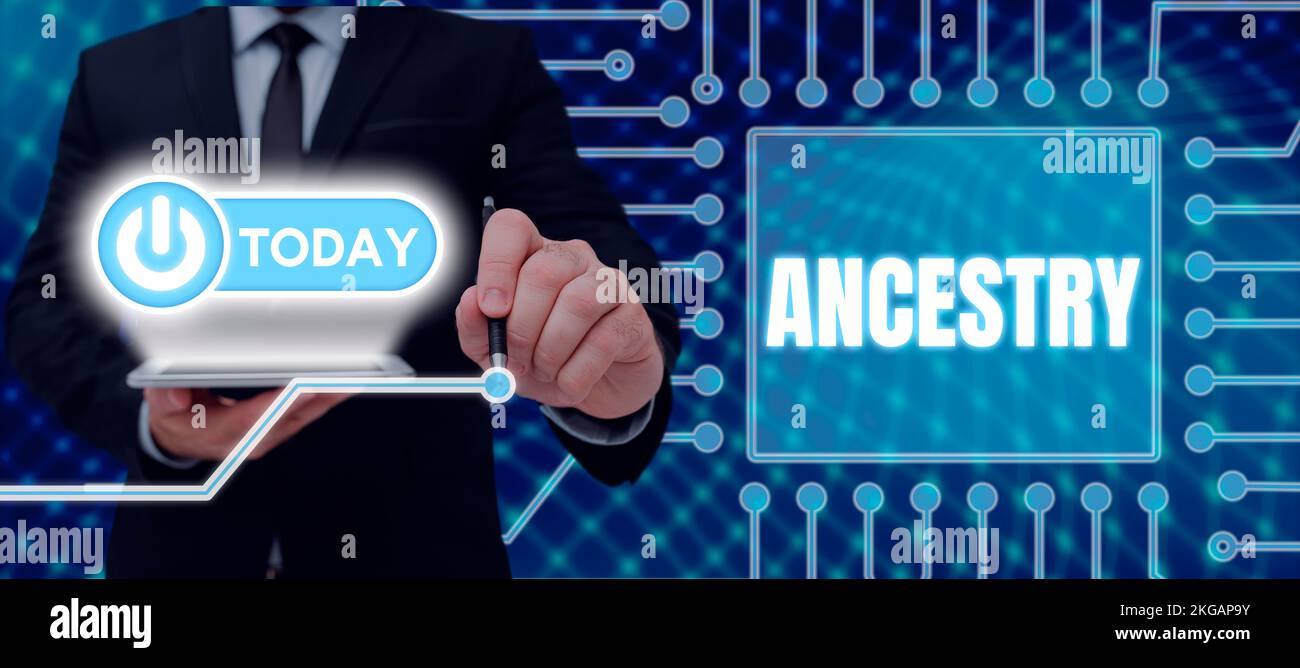 Affichage conceptuel Ancestry, mot écrit sur l'histoire ou le processus ... Affichage conceptuel Ancestry, mot écrit sur l'histoire ou le processus ...