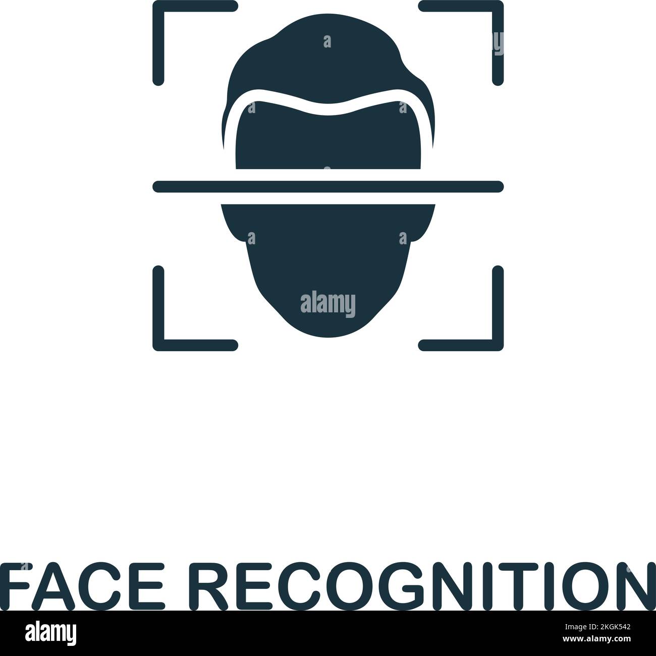 Icône reconnaissance des visages. Icône monochrome simple Smart ...