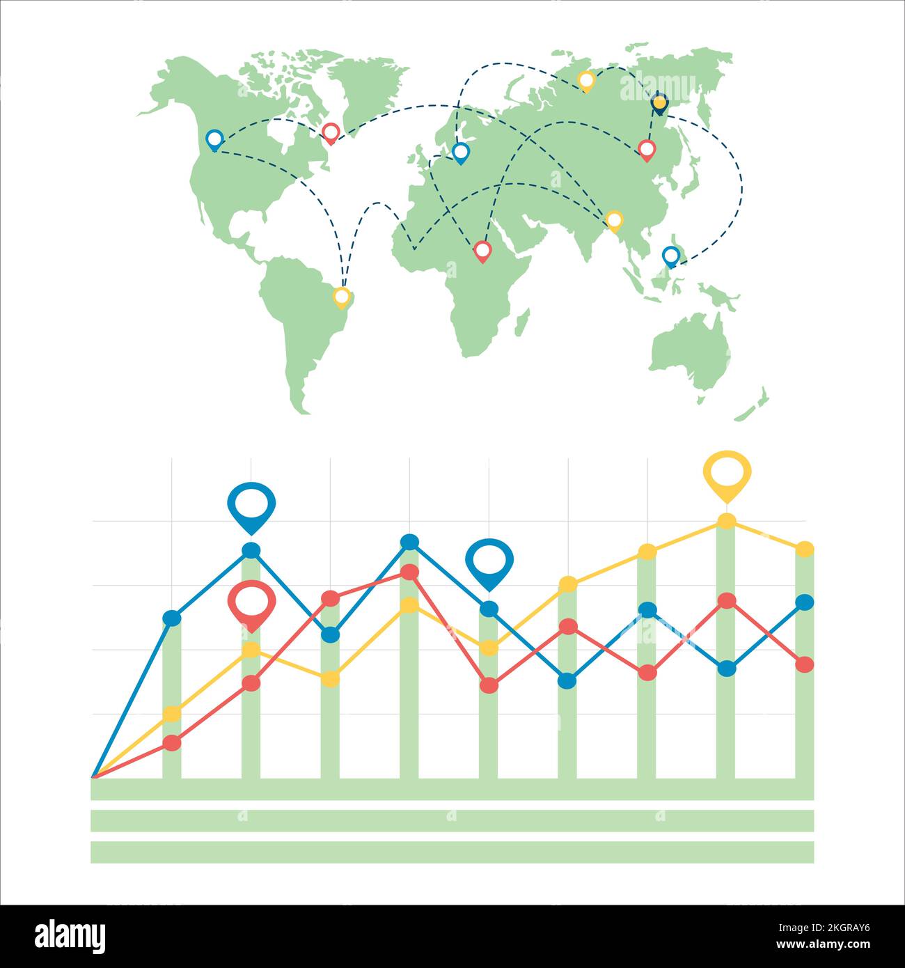 Conception d'éléments infographiques pour l'emplacement ou la ...
