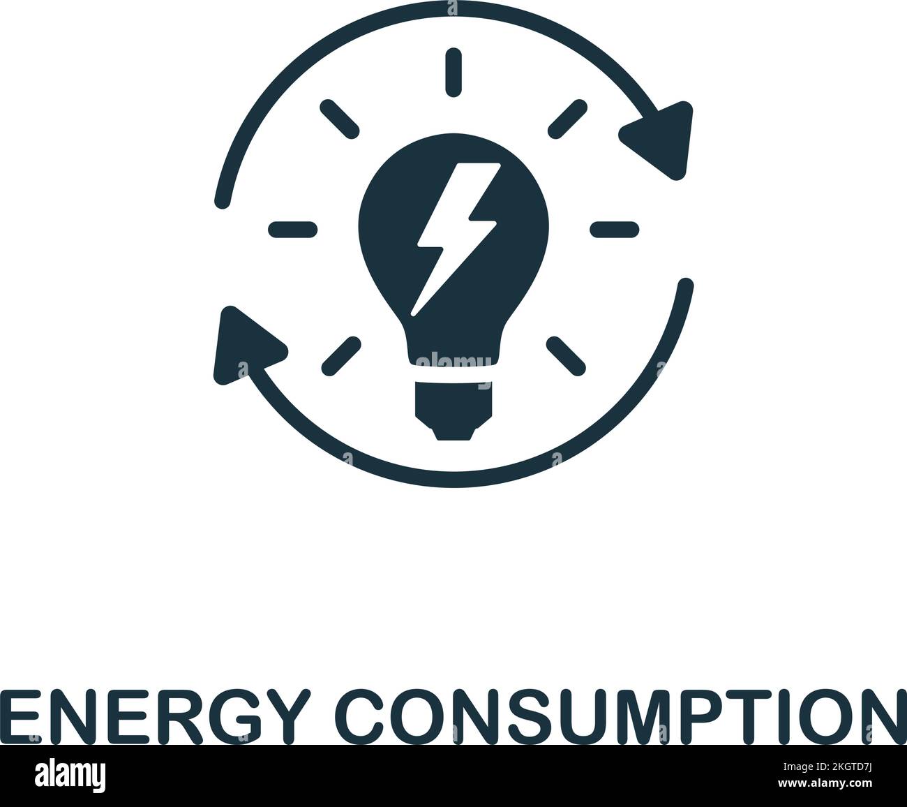 Icône de consommation d'énergie. Icône Sustainability monochrome simple ...