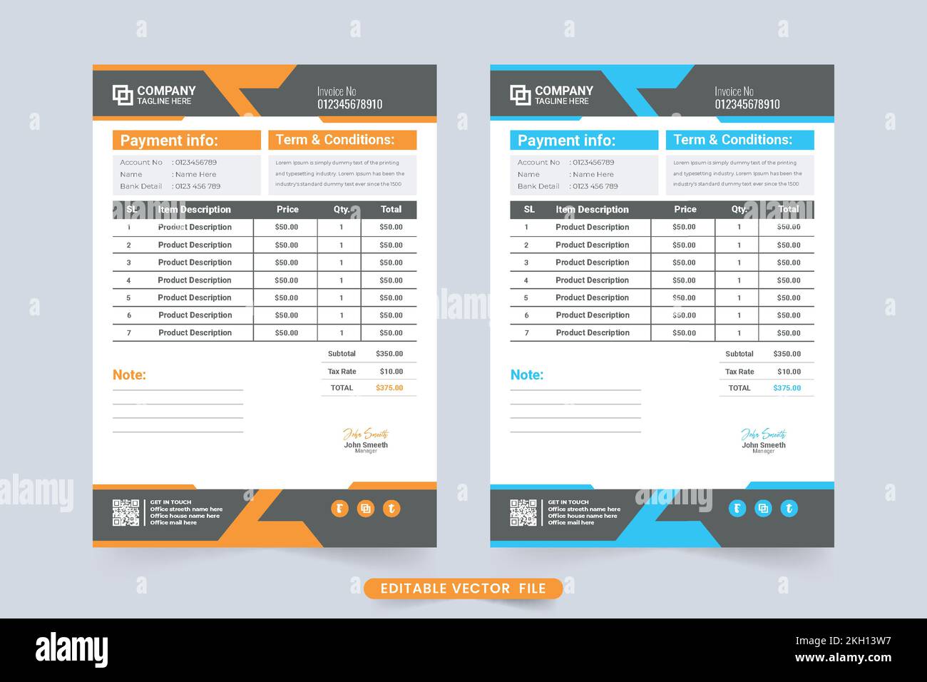 Méthode de facturation Banque d'images vectorielles - Alamy