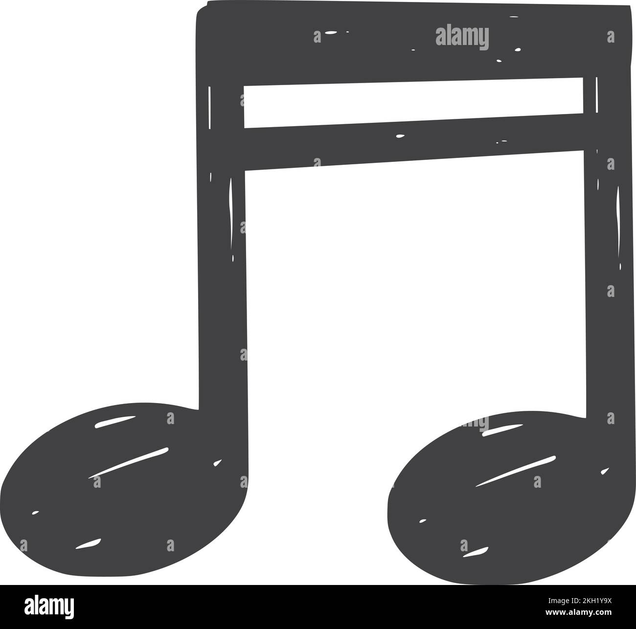 Icône de note de musique. Symbole de partition de chanson dessiné à la ...