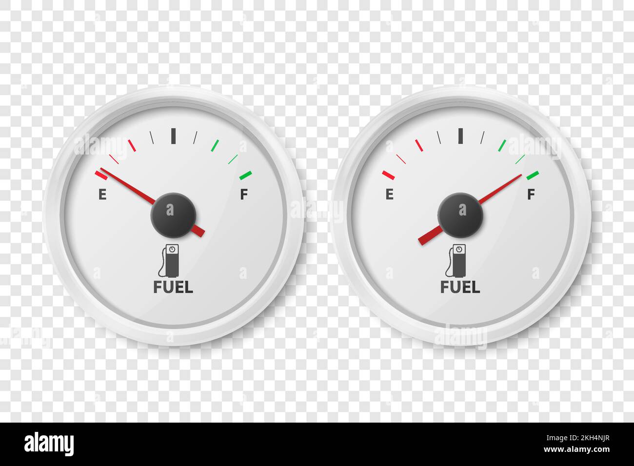 Vector 3D jauge de réservoir de carburant à gaz blanc réaliste, jeu de ...