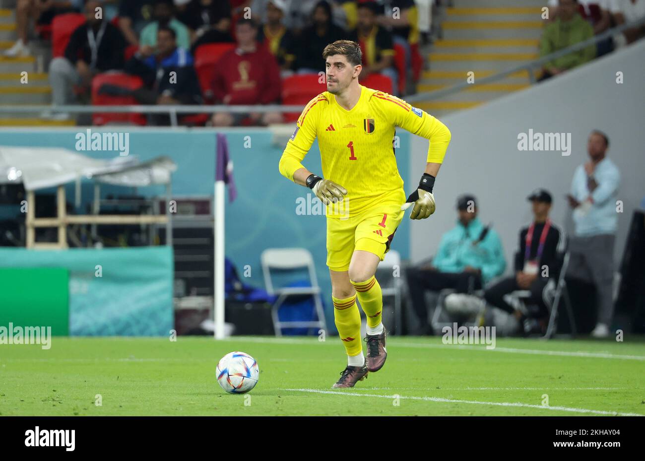 Le gardien de but belge Thibaut courtois lors de la coupe du monde de la FIFA 2022, match de ...