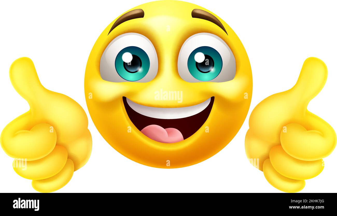 Pouces vers le haut Emoji Emoticon de dessin animé de visage Image ...