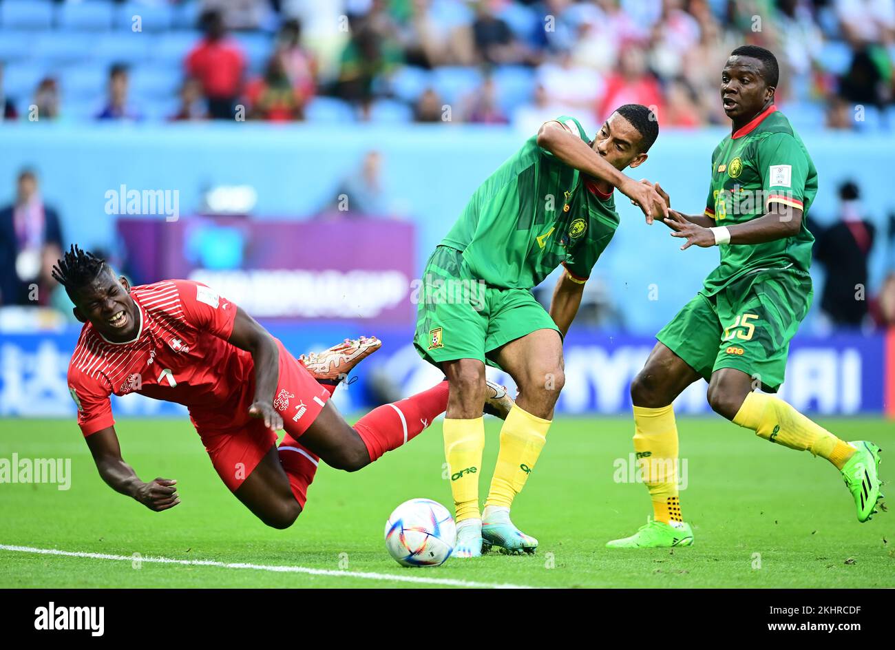 v. l. Breel Embolo (Suisse), Jean-Charles Castelletto, Nouhou ToloAl ...