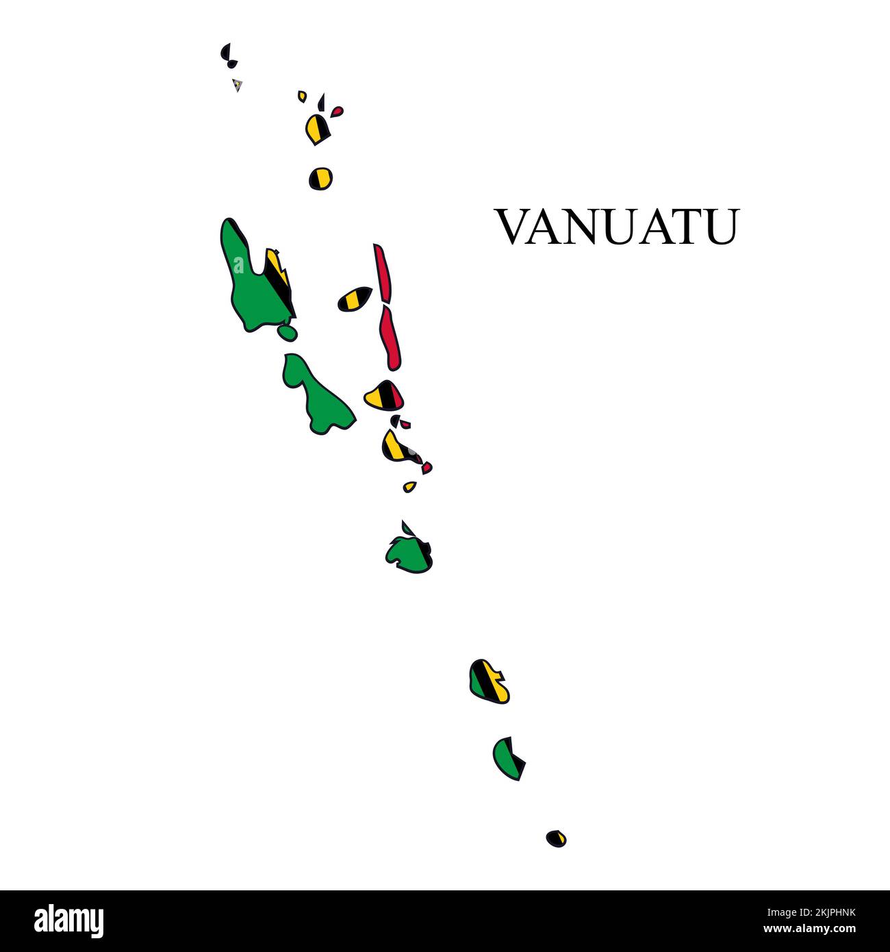 Illustration vectorielle de la carte de Vanuatu. Économie mondiale ...