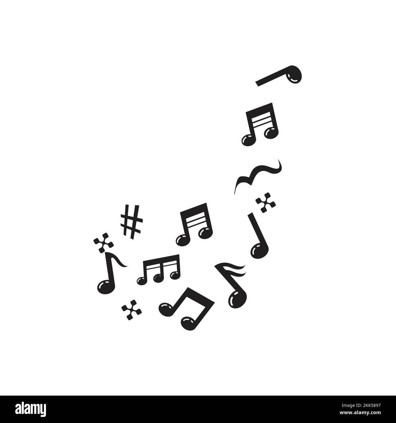 logo music scale. symbole ou signe de note de musique. icônes de l ...