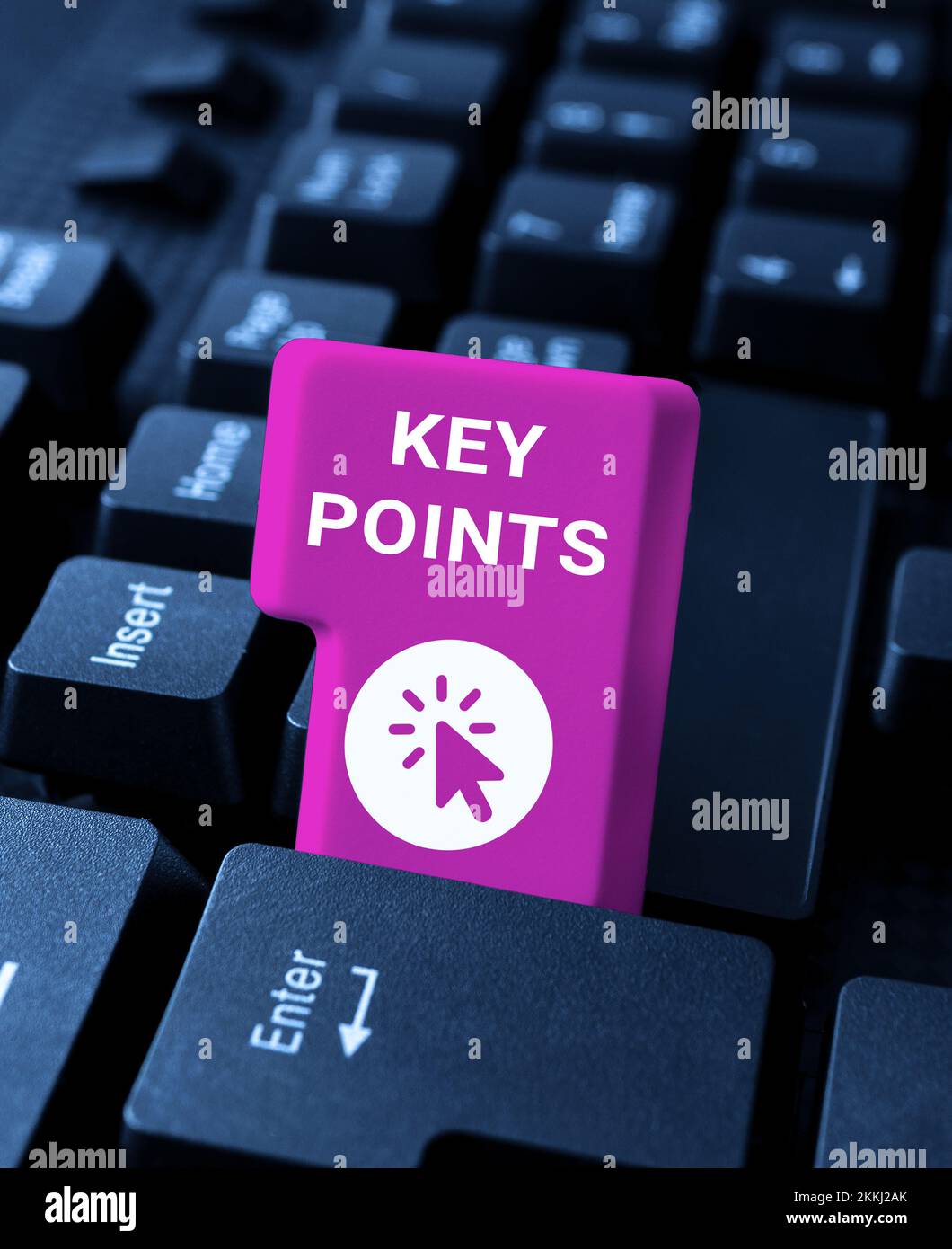 Inspiration montrant le signe points clés. Mot pour l'information la ...