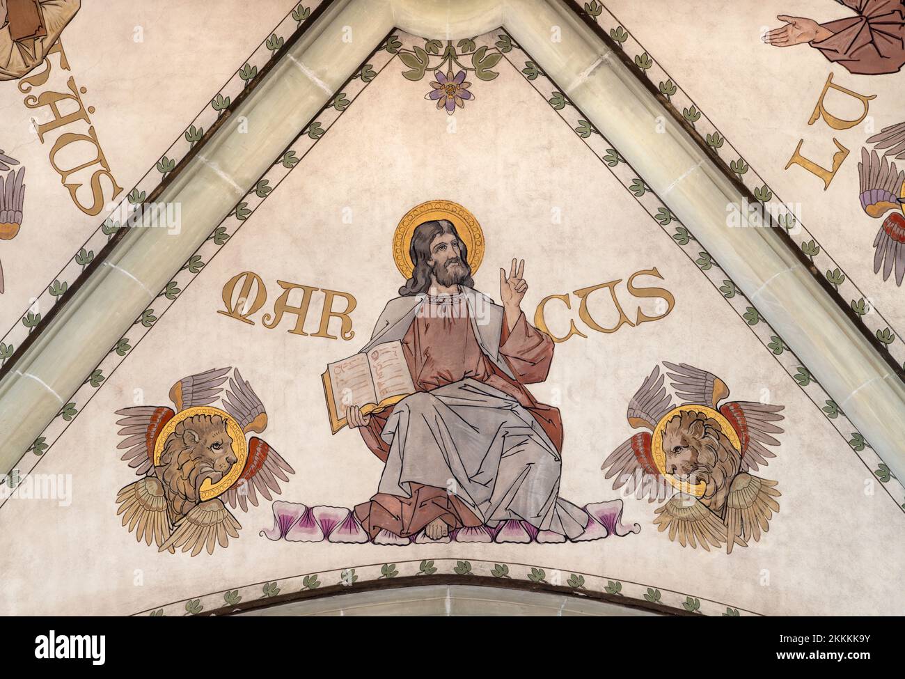 BERNE, SUISSE - JUNY 27, 2022: La fresque de Saint-Marc l'évangéliste ...