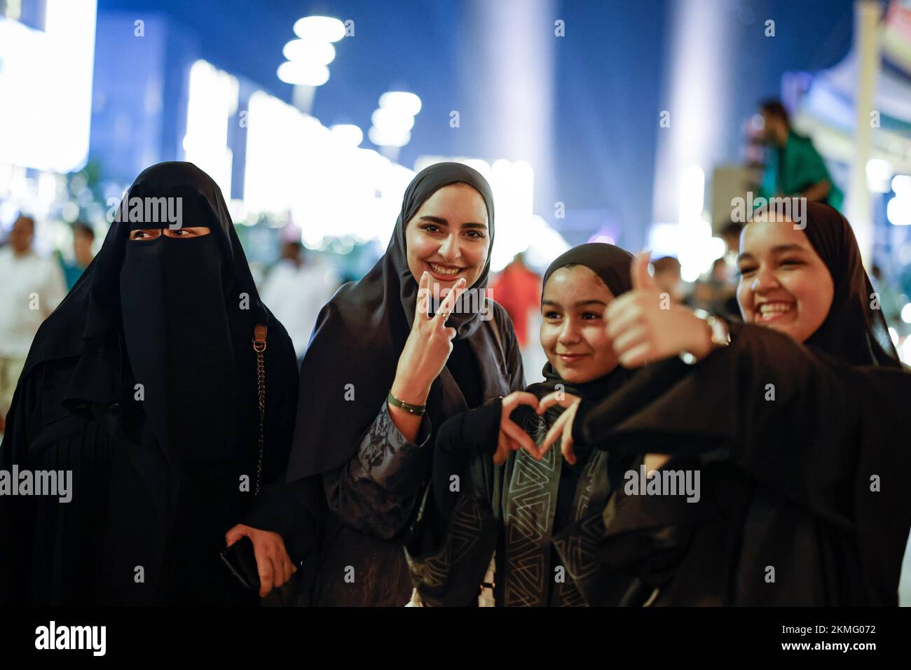 Doha, Catar. 26th novembre 2022. Les femmes qatari lors de la coupe du monde de la FIFA, Qatar ...