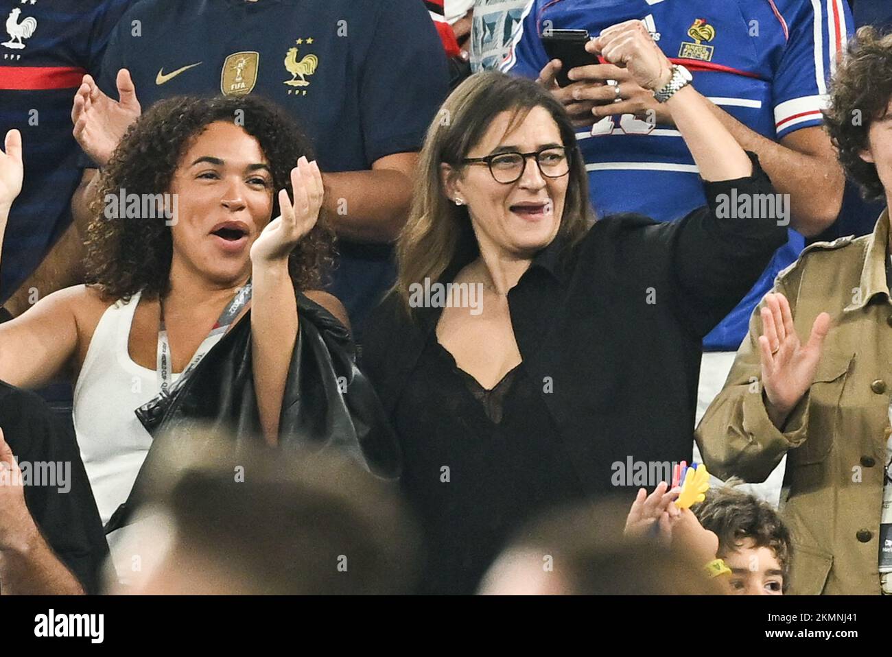 Fayza Lamari, mère de Kylian Mbappe assiste au match France / Danemark de la coupe du monde de ...