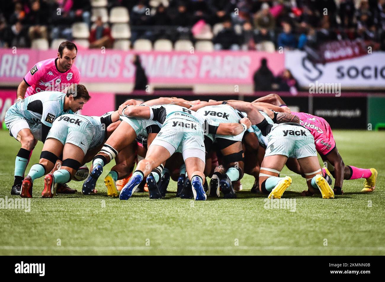 Mêlée lors du championnat français Top 14 des matches de rugby entre ...