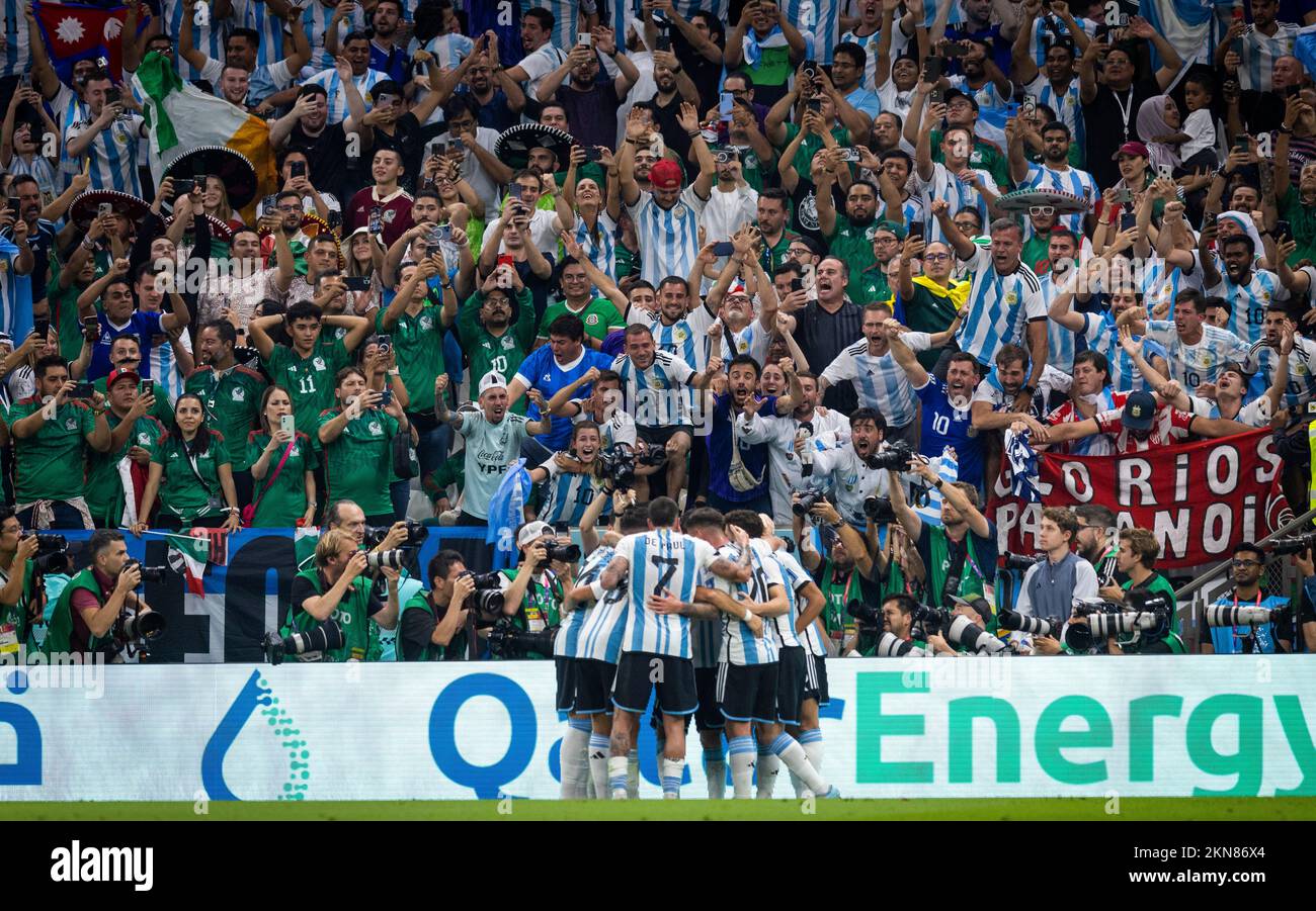 Doha, Qatar. 26th novembre 2022. Célébration du but Lionel Messi (Arg ...