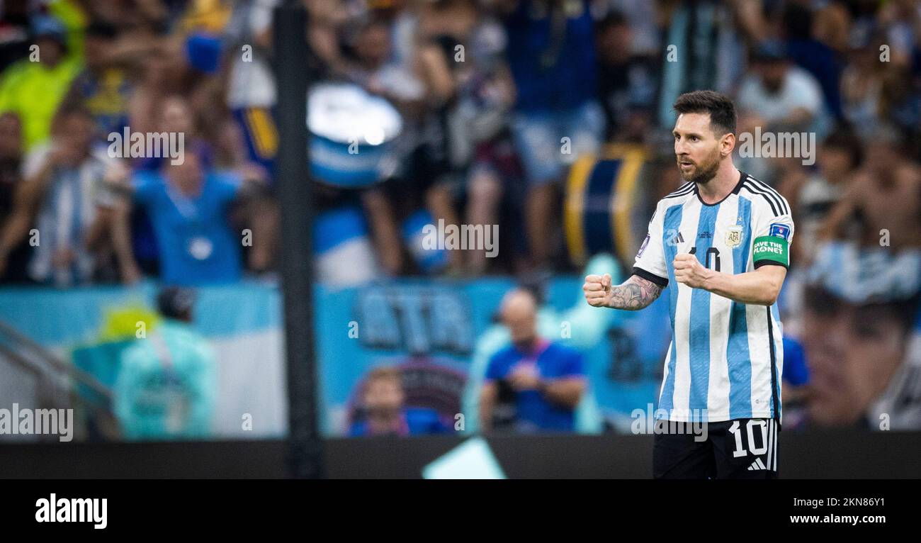 Doha, Qatar. 26th novembre 2022. Célébration du but Lionel Messi (Arg ...