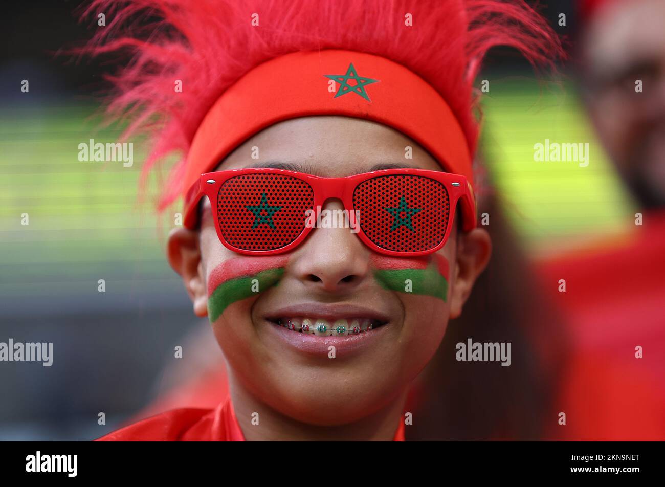 Doha, Qatar, 27th novembre 2022. Fan marocain lors du match de la coupe ... Doha, Qatar, 27th novembre 2022. Fan marocain lors du match de la coupe ...