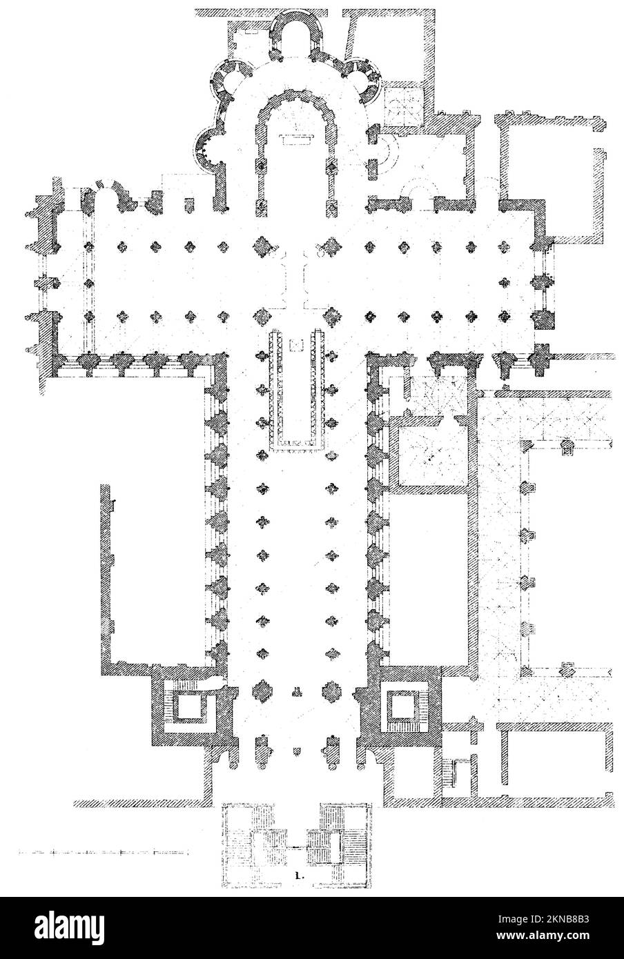 Cathédrale de Saint-Jacques-de-Compostelle, Espagne, plan d'étage ...
