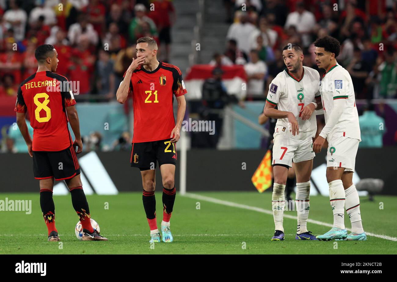 Youri Tielemans de Belgique, Timothy Castagne de Belgique et Hakim ...