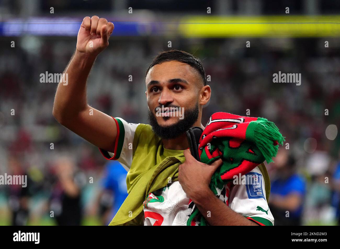 Sofiane Boufal au Maroc après le match F de la coupe du monde de la FIFA au stade Al Thumama ...