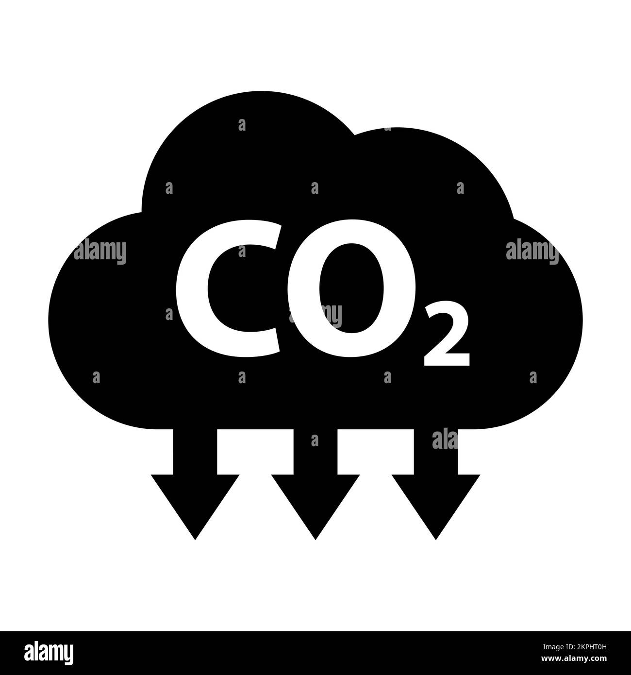 CO2 icône réduire le nuage, émissions propres mondiales, symbole de l ...