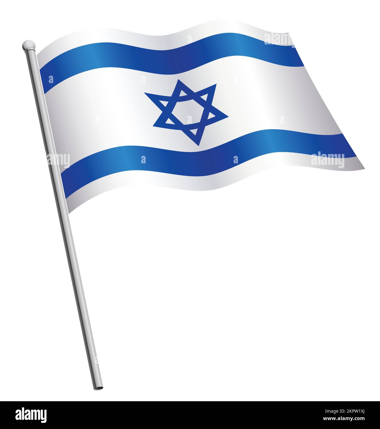 Drapeau israélien d'israël volant agitant sur le vecteur de soie ...