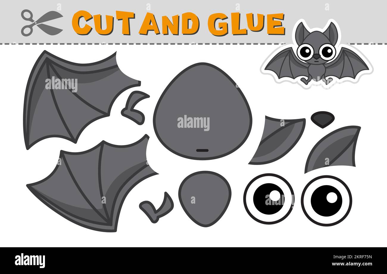 Découpez et collez une batte de vampire. Illustration vectorielle ...