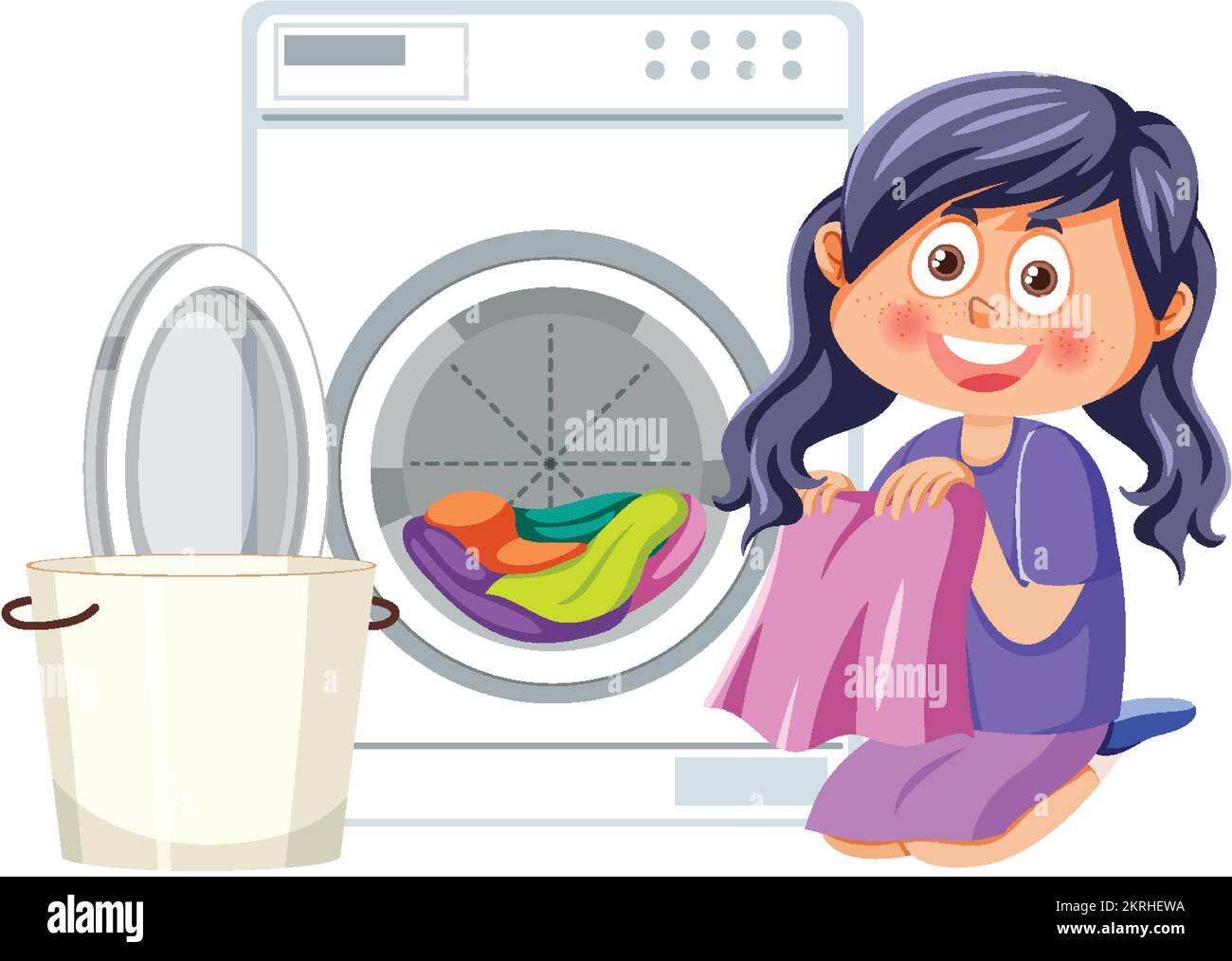 Dessin de femme qui lave son linge Banque d'images détourées - Page 2 ...