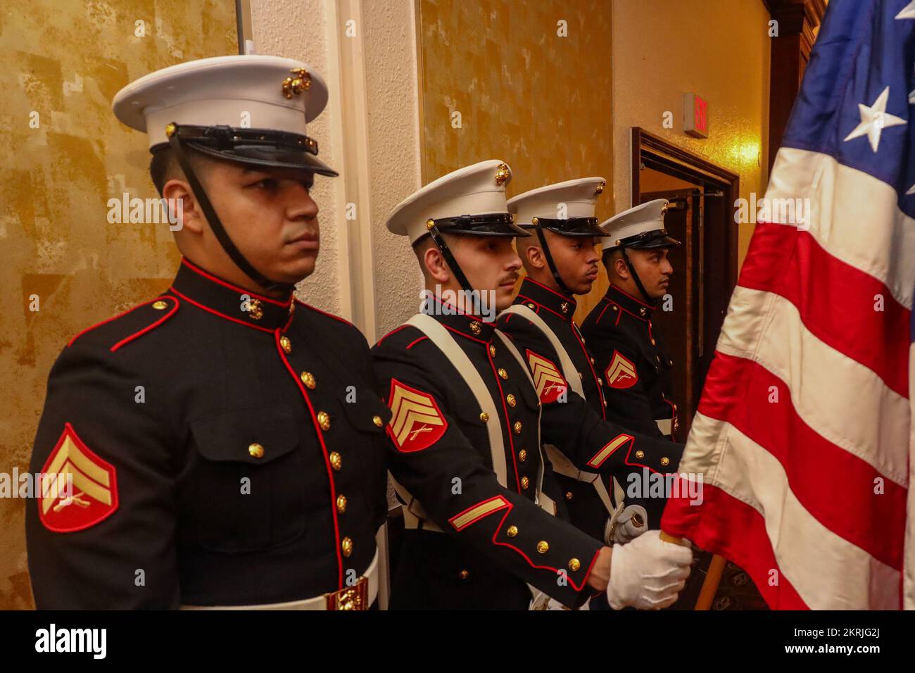 ÉTATS-UNIS Les Marines et les gardes de couleur de la Brigade expéditionnaire maritime 3rd se ...