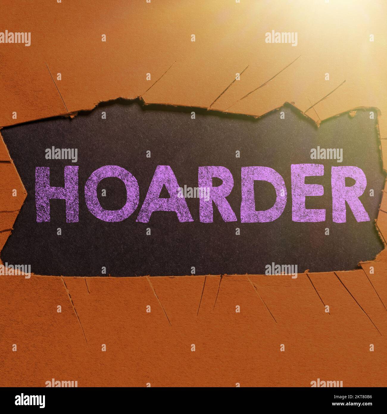 Écriture affichant le texte Hoarder, Word pour une personne qui ...