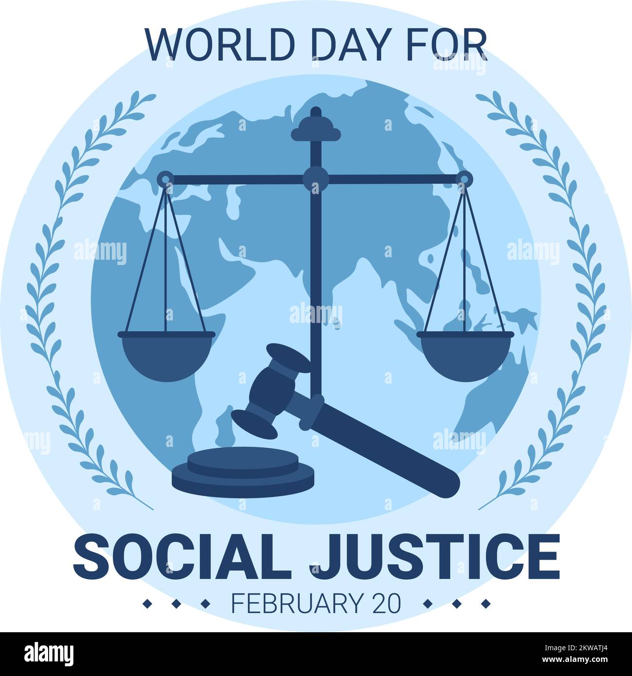 Journée mondiale de la justice sociale sur 20 février avec des balances ...