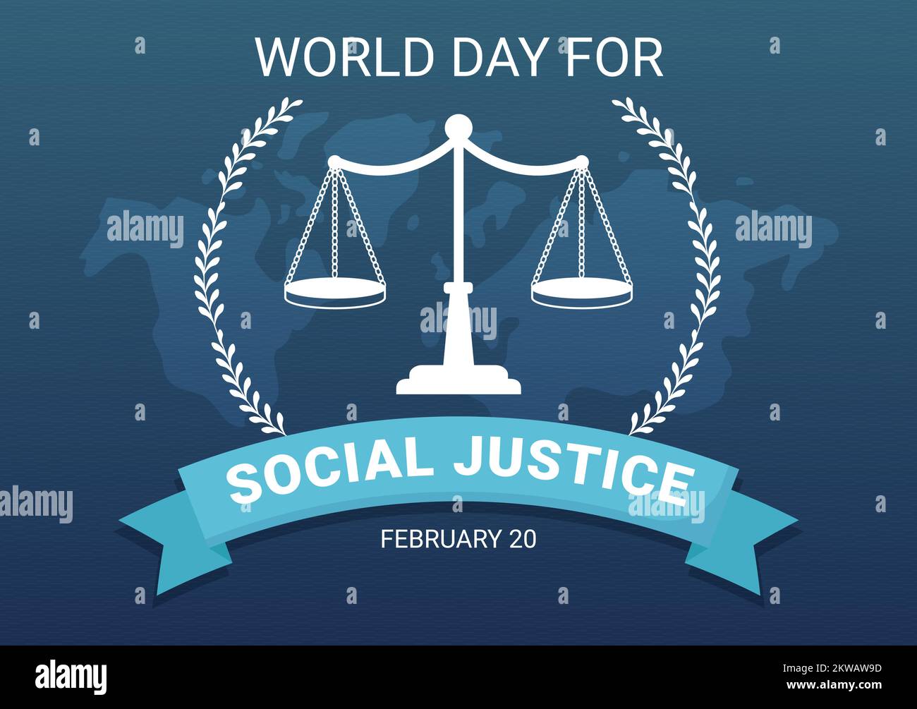 Journée mondiale de la justice sociale sur 20 février avec des balances ...