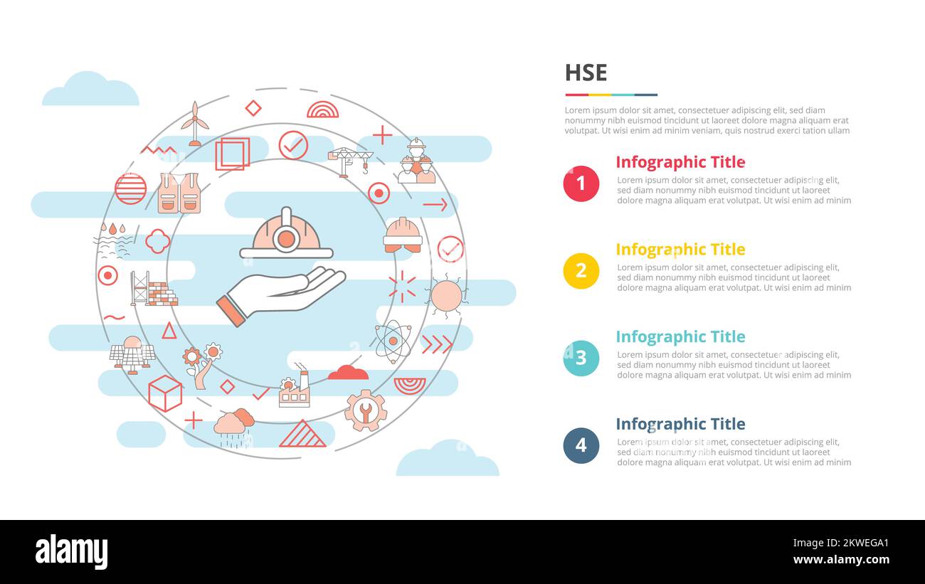 hse health safety environment concept for infographic template banner avec illustration ...