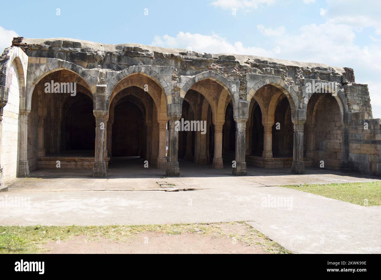 Mandvi ou Custom House, façade, construit en pierre, détails de ...