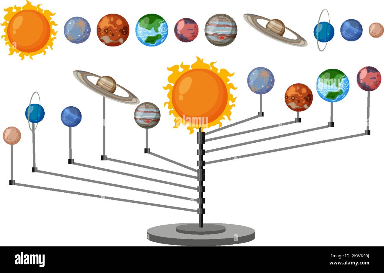 Solar system planets model Banque d'images détourées - Alamy