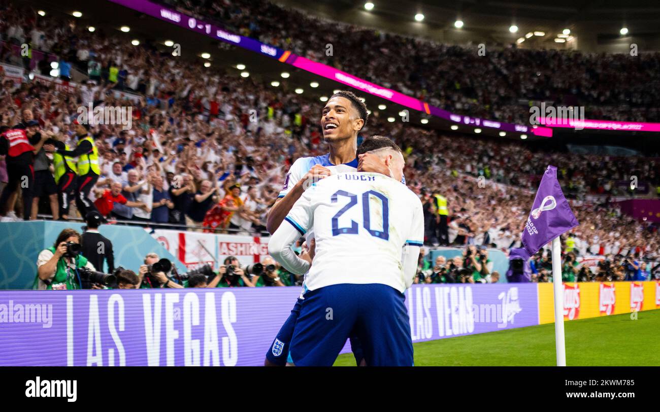 Doha, Qatar. 29th novembre 2022. Célébration du but Phil Foden ...