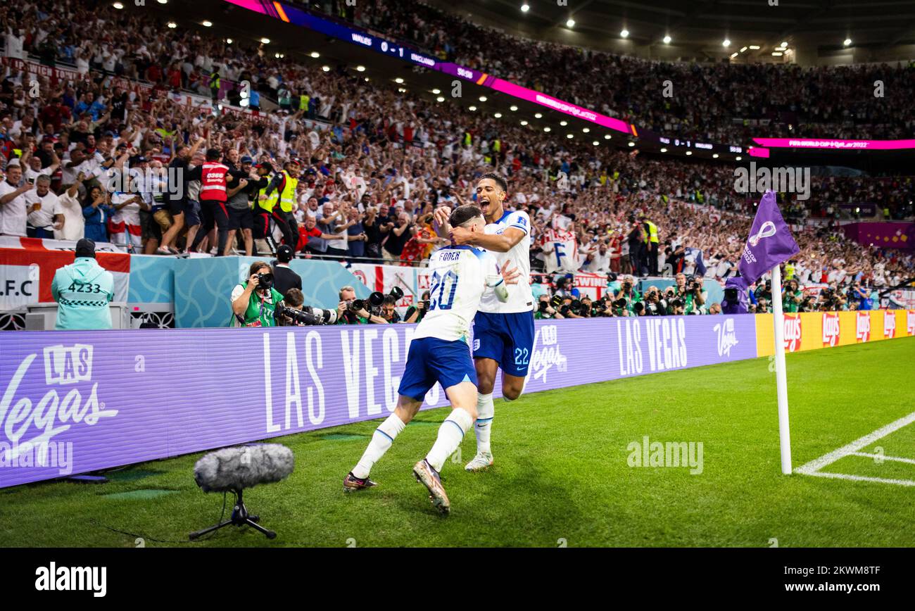 Doha, Qatar. 29th novembre 2022. Célébration du but Phil Foden ...