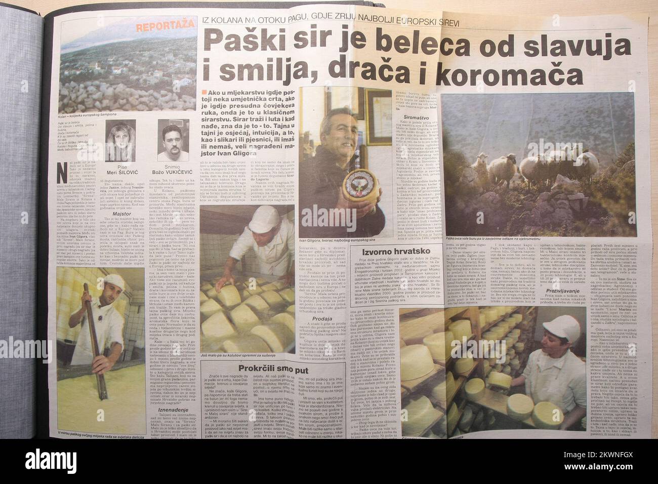 14.08.2013., Kolan, île de Pag , Croatie - Ivan Gligora et son fils ...