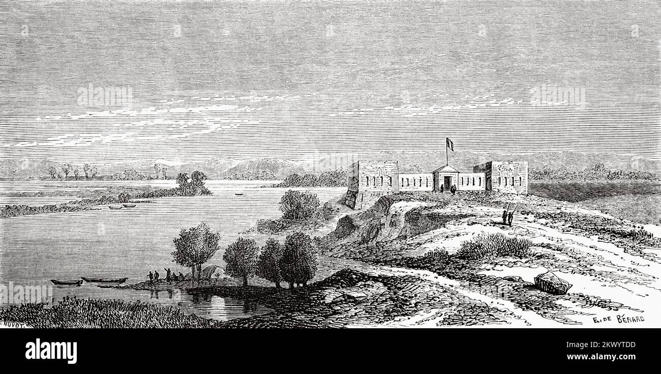 Fort Sampsar dans le fleuve Walo, vingt-quatre kilomètres de Saint ...
