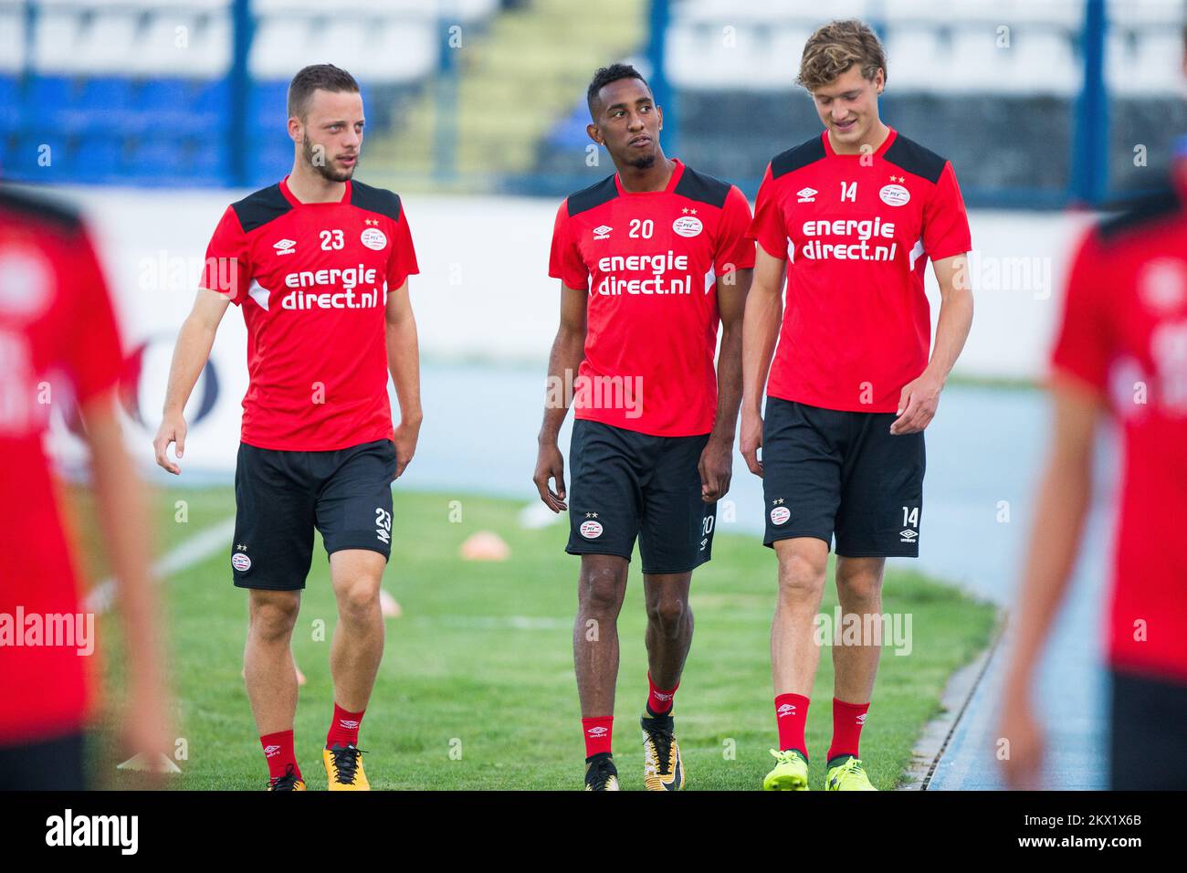 02.08.2017., Croatie, Osijek - les joueurs de football du PSV s ...