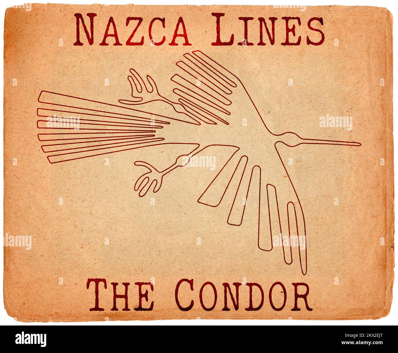 Geoglyphe du condor de Nazca, les lignes de Nazca, désert de Nazca ...