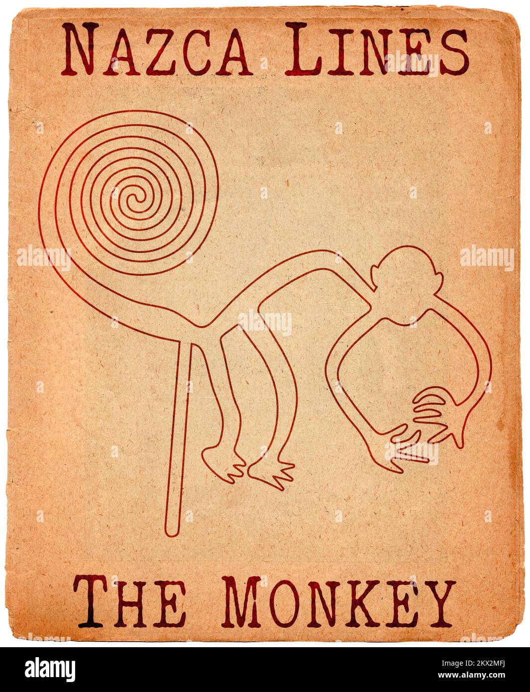 Geoglyphe du singe de Nazca, les lignes de Nazca, désert de Nazca ...