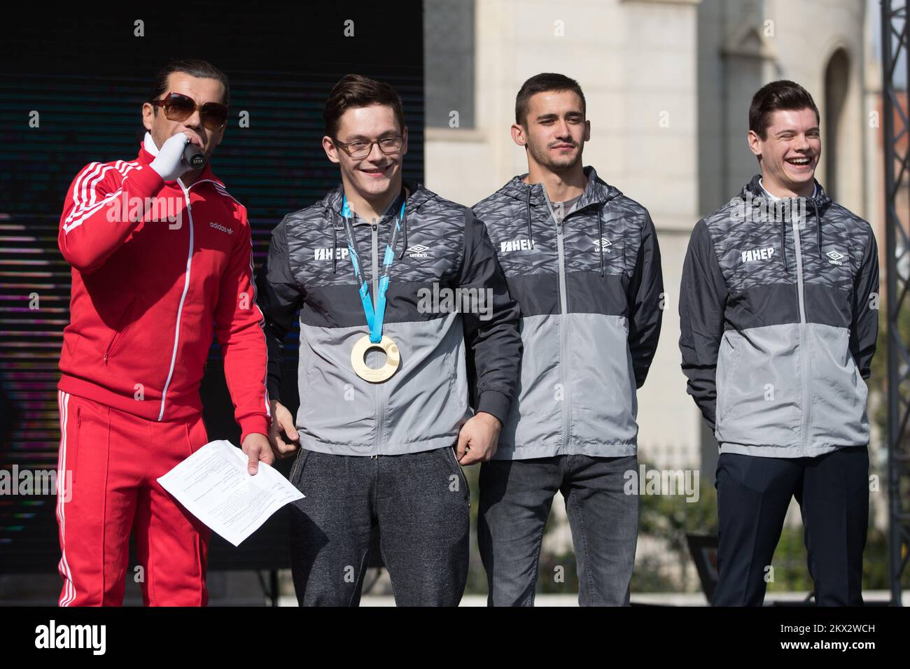 10.10.2017., Zagreb, Croatie - le retour de Tin Srbic, un gymnaste de ...