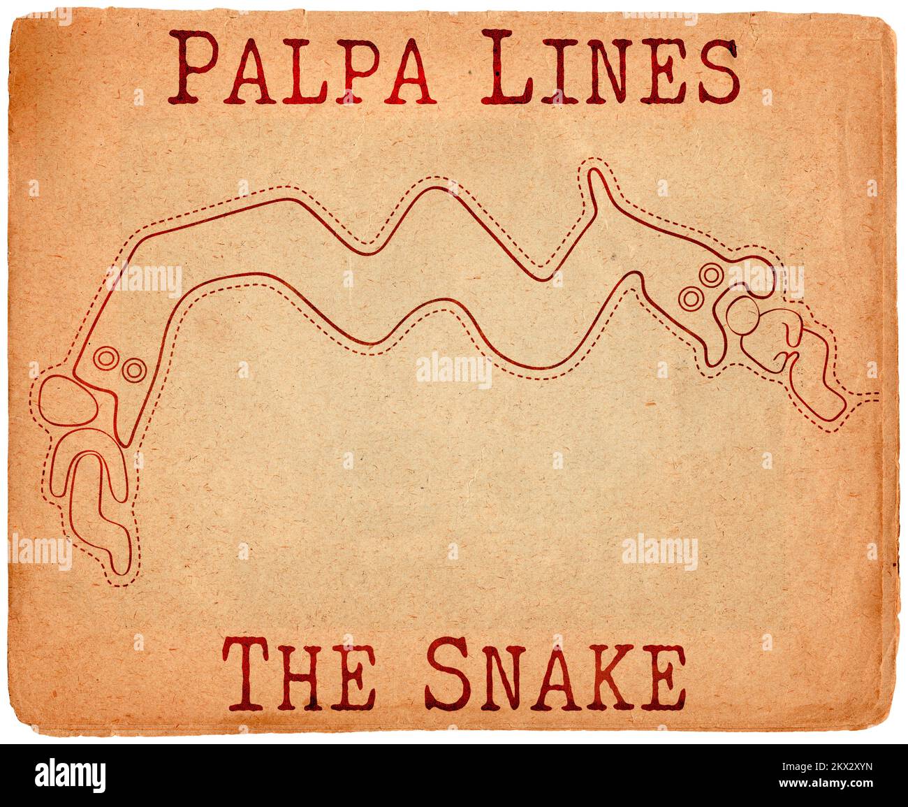 Serpent à deux têtes dévorant deux humanoïdes - le géoglyphe du serpent ...