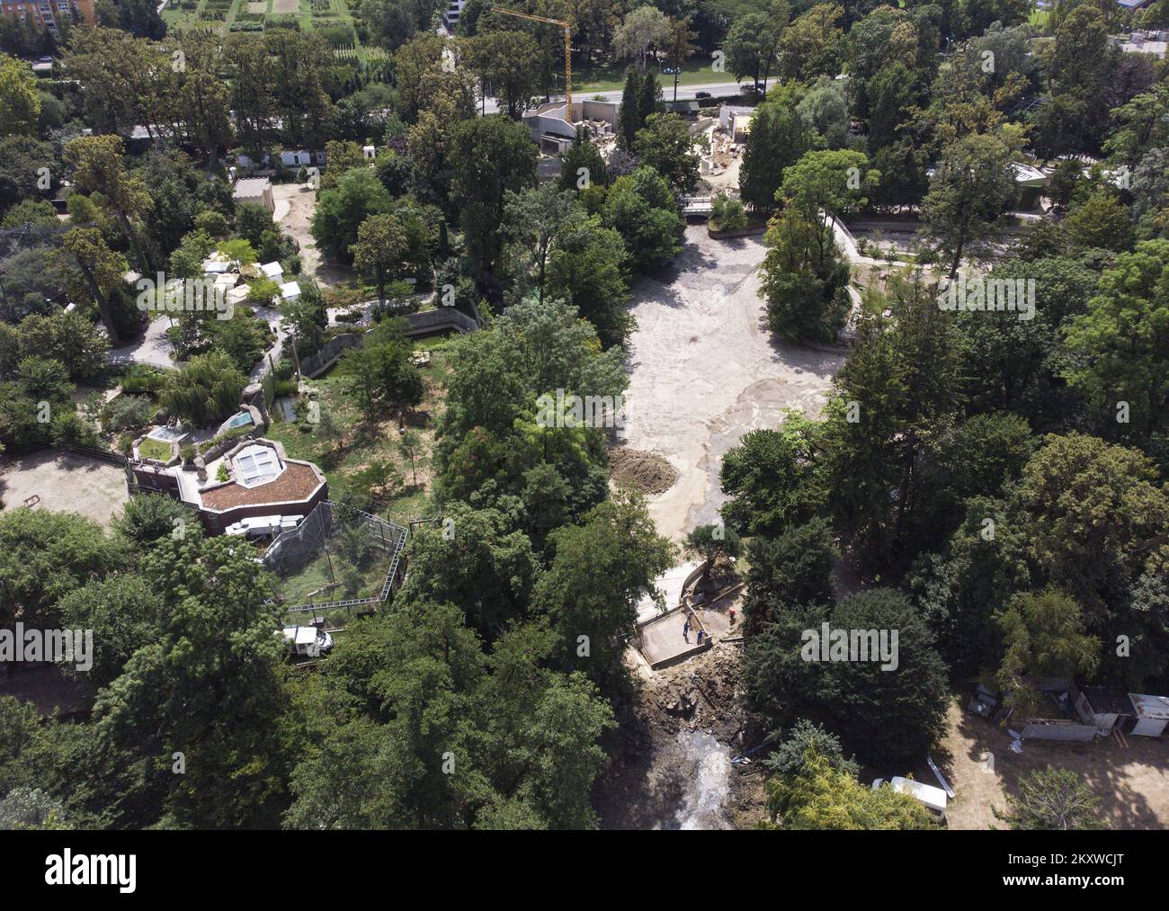 Photo aérienne prise sur 4 août 2021 montre le parc Maksimir, à Zagreb ...
