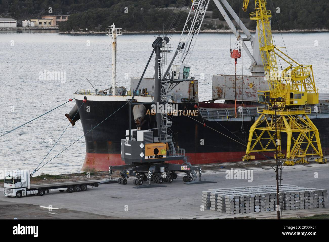 Le cargo 'ASL FORTUNE' est arrivé dans le port de Sibenik, en Croatie ...